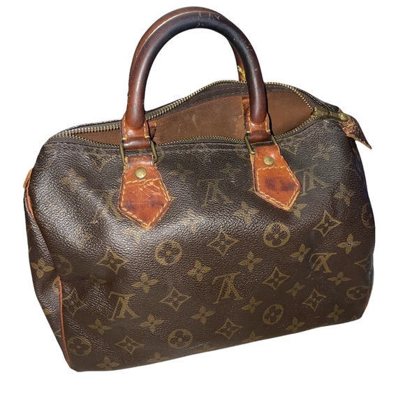 Louis Vuitton | Bags | Louis Vuitton Speedy 47927 Vintage Brown Tan Monogram Satchel | Poshmark